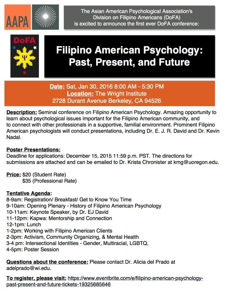AAPA DoFA Conference Jan. 30th, proposals due Dec. 15th - Asian ...